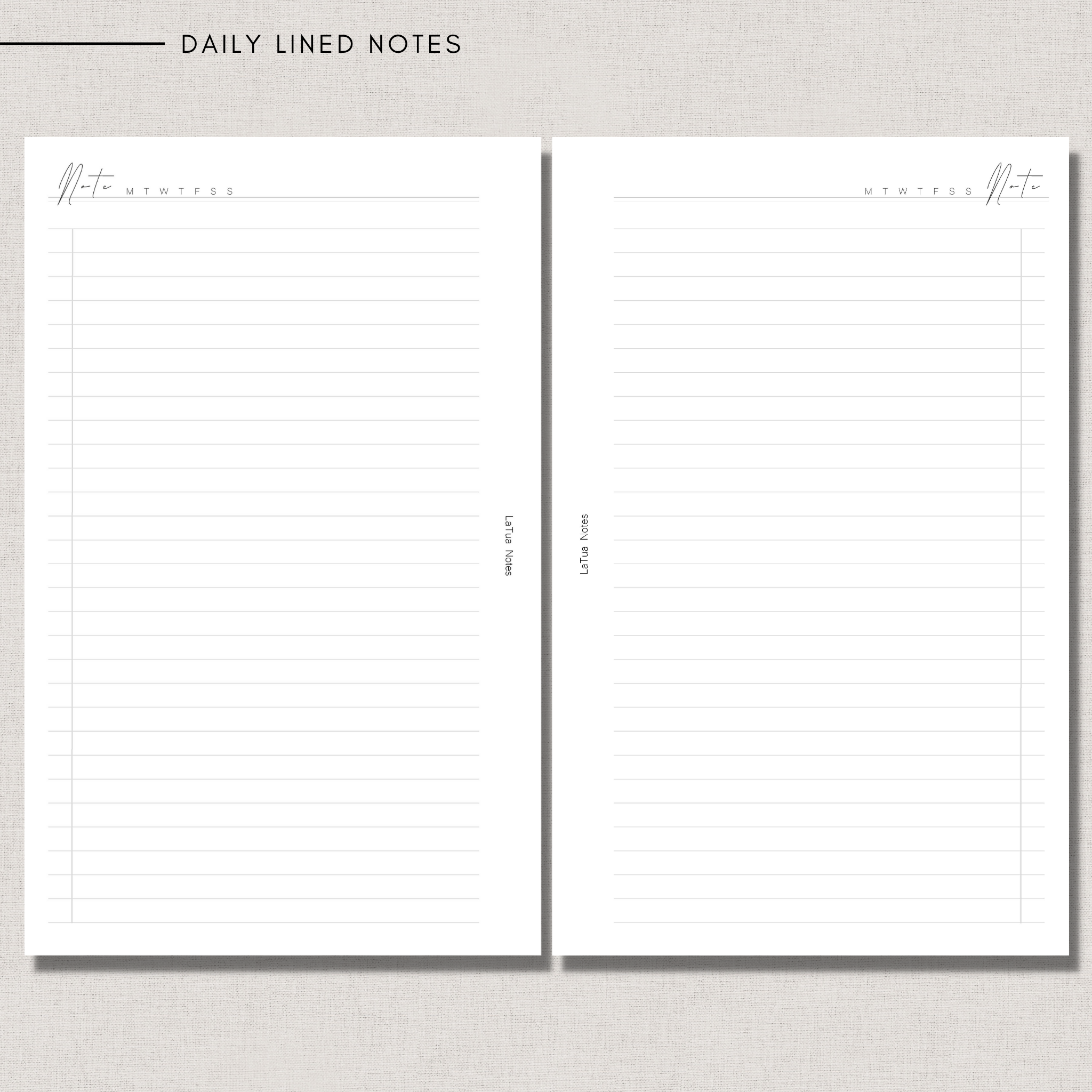 Daily lined notes – LaTua Notes